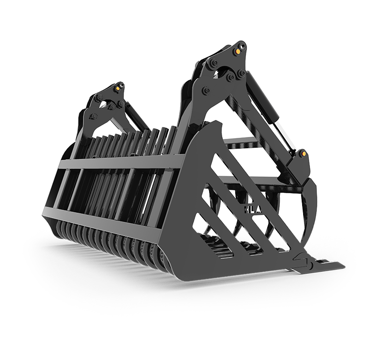 HLA Attachments - Heavy Duty Stone Fork & Regular Utility Grapple